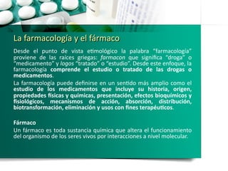 La farmacología y los fármacos | PDF