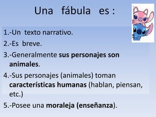 La fábula definición, elementos y partes | PDF