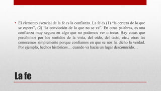 La fe | PPTX