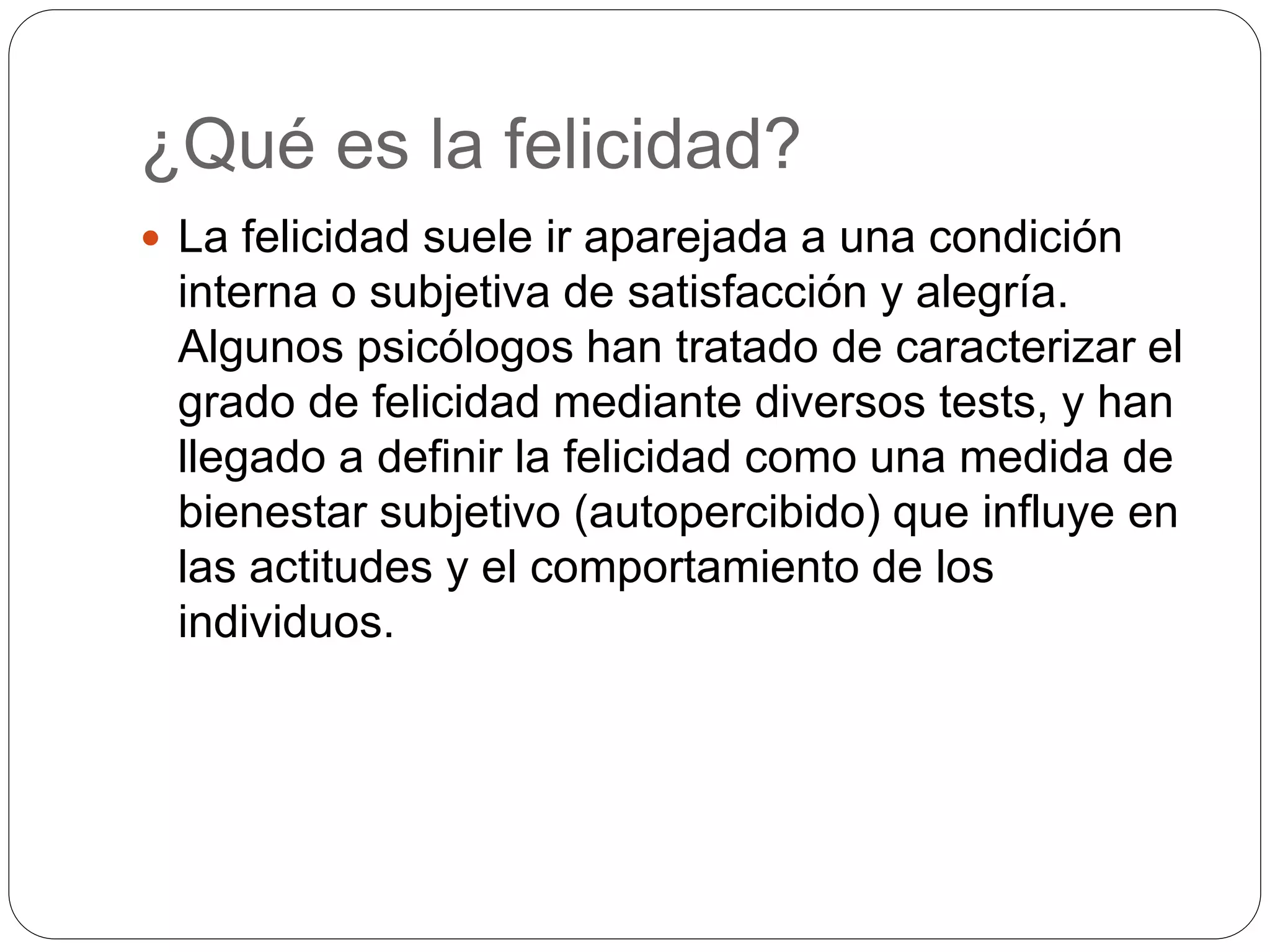 La felicidad | PPTX