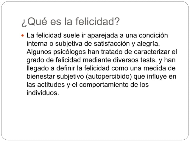 La felicidad | PPTX