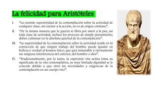 La felicidad para Aristóteles y Hannah Arendeth | PPTX