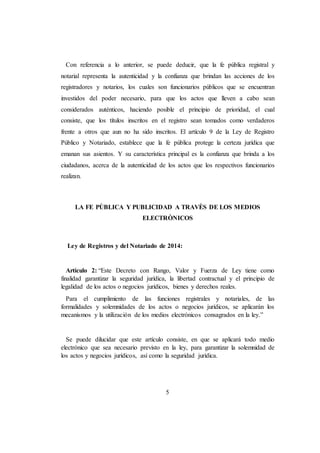 La fe publica registral y notarial | DOC