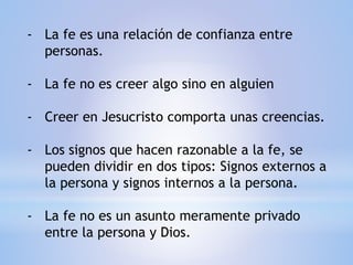 La fe respuesta de los creyentes | PPTX