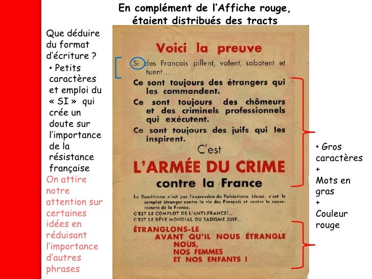 Laffiche Rouge Histoire Des Arts Diaporama - Aperçu Historique