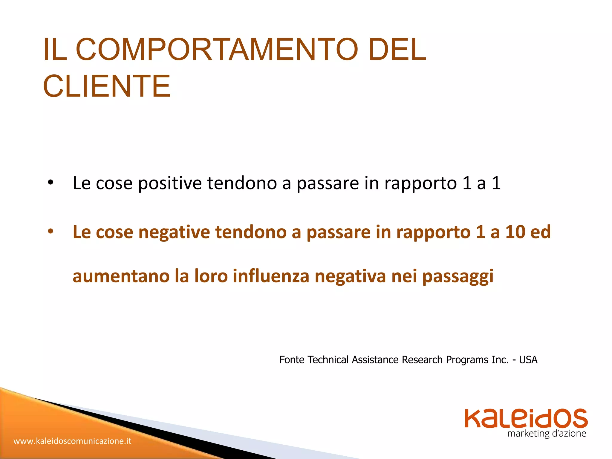 La fidelizzazione del cliente | PPTX