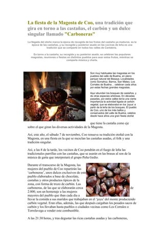 La Fiesta De La Magosta De Coo | DOC