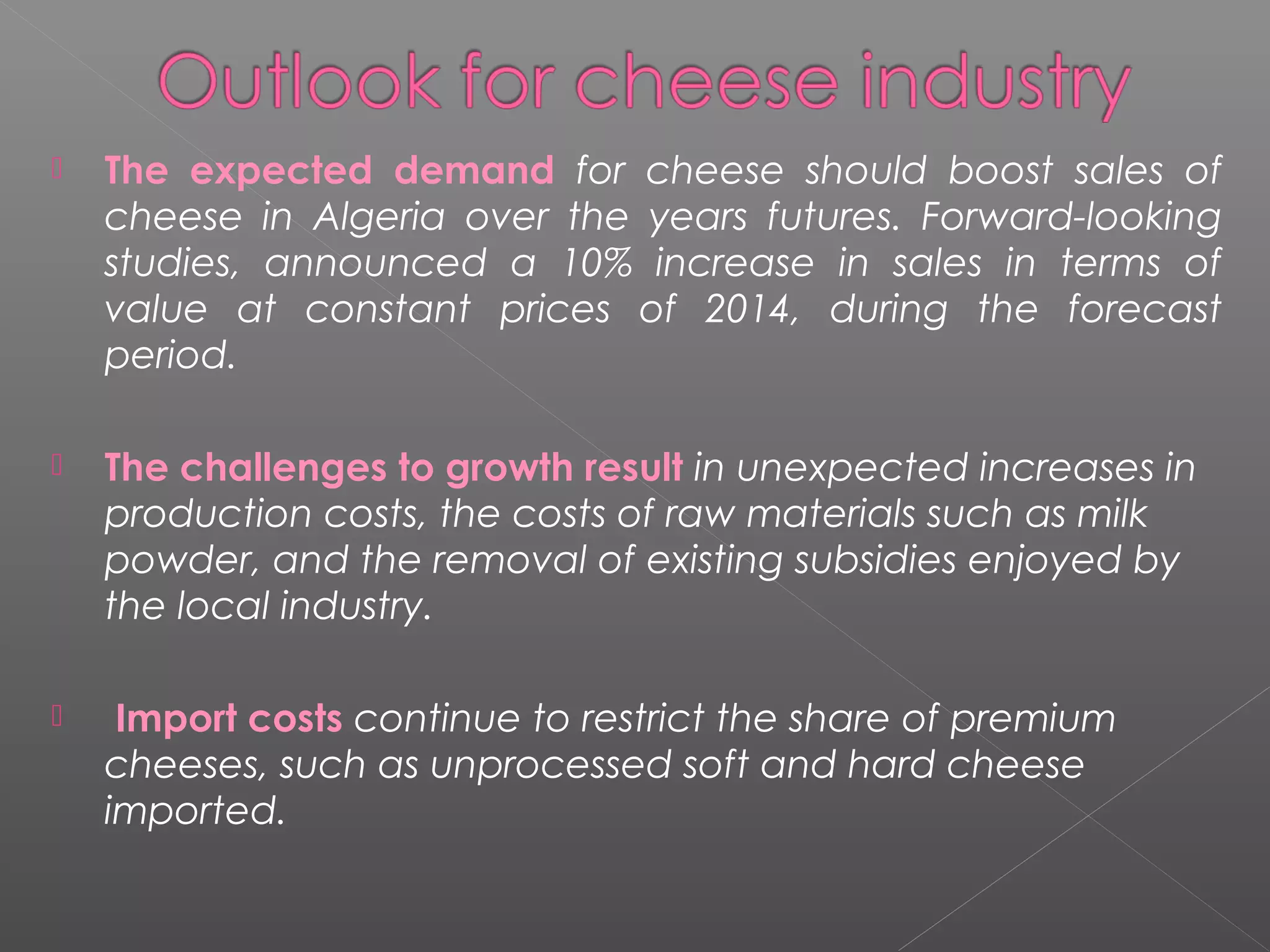 Cheese industry in Algeria in 7 slides | PPT