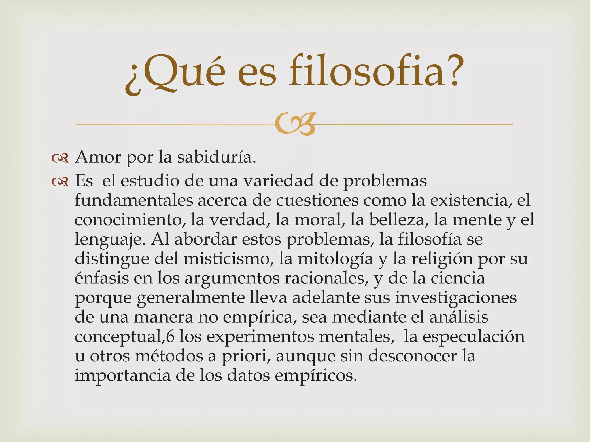 La filosofia y sus divisiones | PPTX | Science