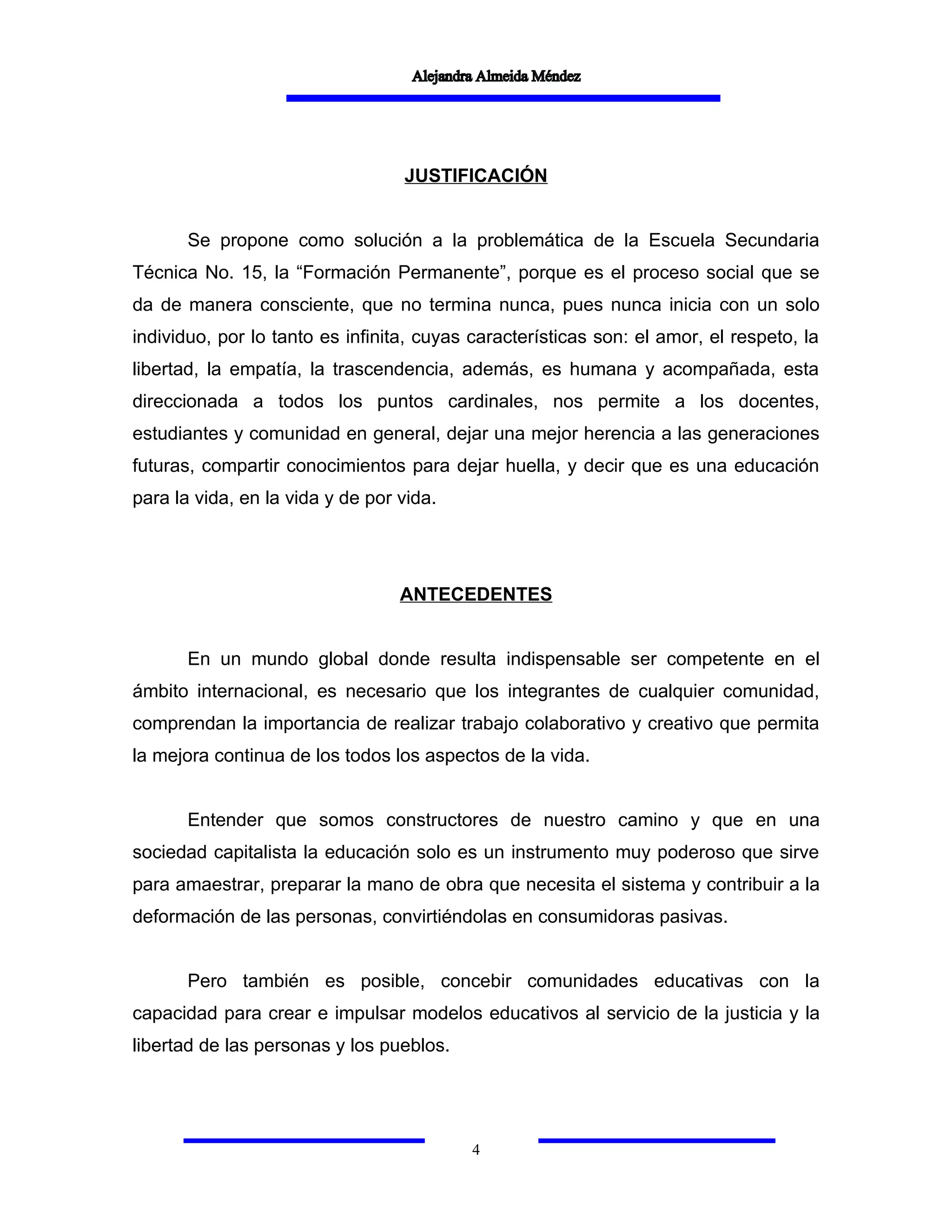 La Formación Permanente como Eje Rector de la Escuela Secundaria ...