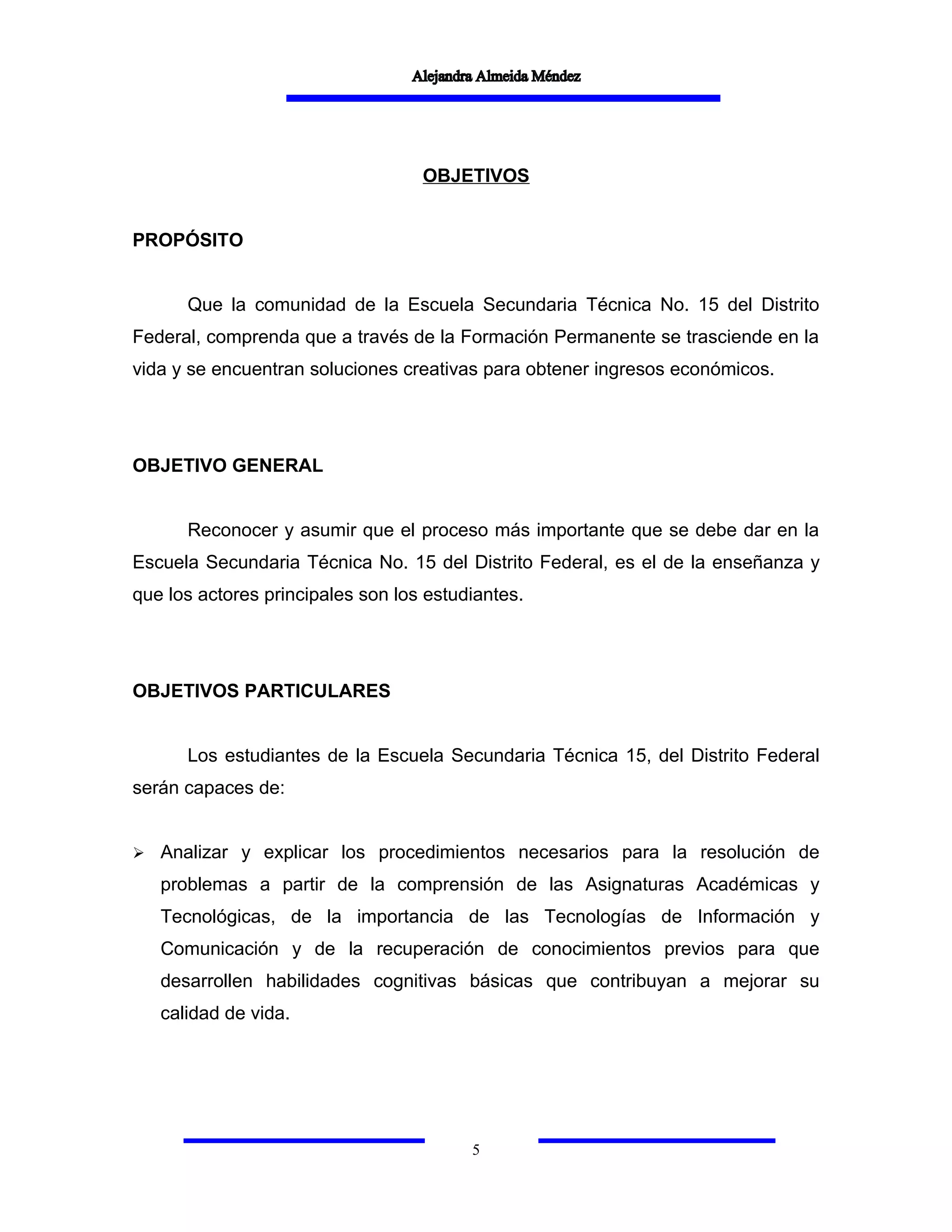 La Formación Permanente como Eje Rector de la Escuela Secundaria ...
