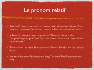 La francophonie, le pronom relatif | PPT
