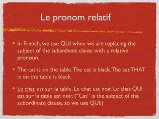 La francophonie, le pronom relatif | PPT
