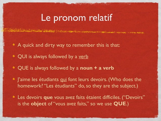 La francophonie, le pronom relatif | PPT