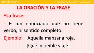 La frase y la oración | PPTX