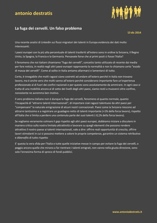 La fuga dei cervelli. Un falso problema | PDF
