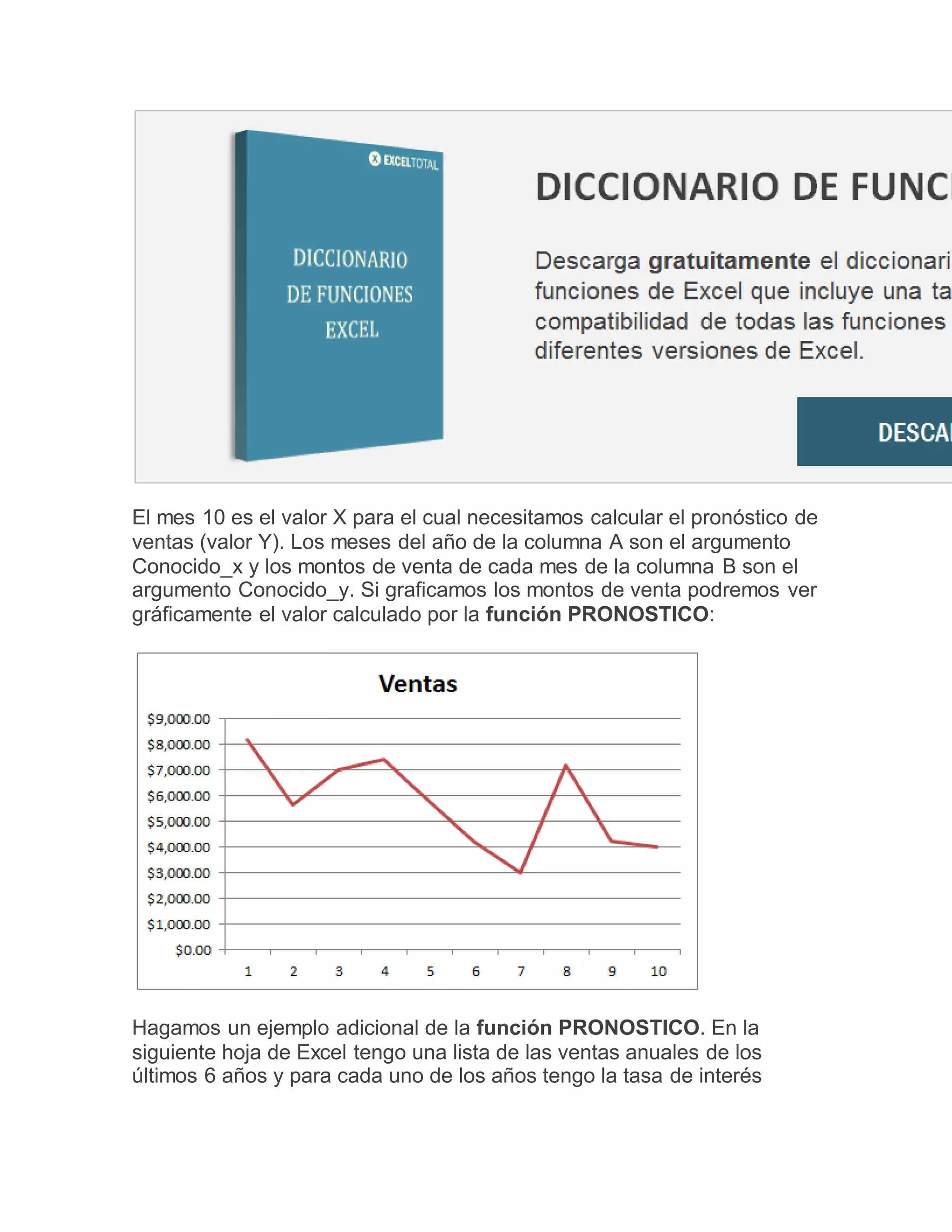 La función pronostico en excel | DOCX