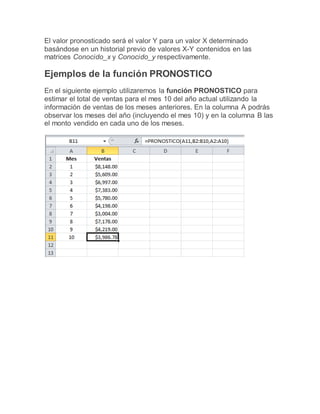 La función pronostico en excel | DOCX