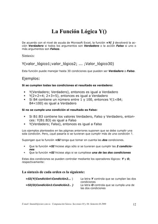 La funcion logica si ejercicios resueltos | PDF