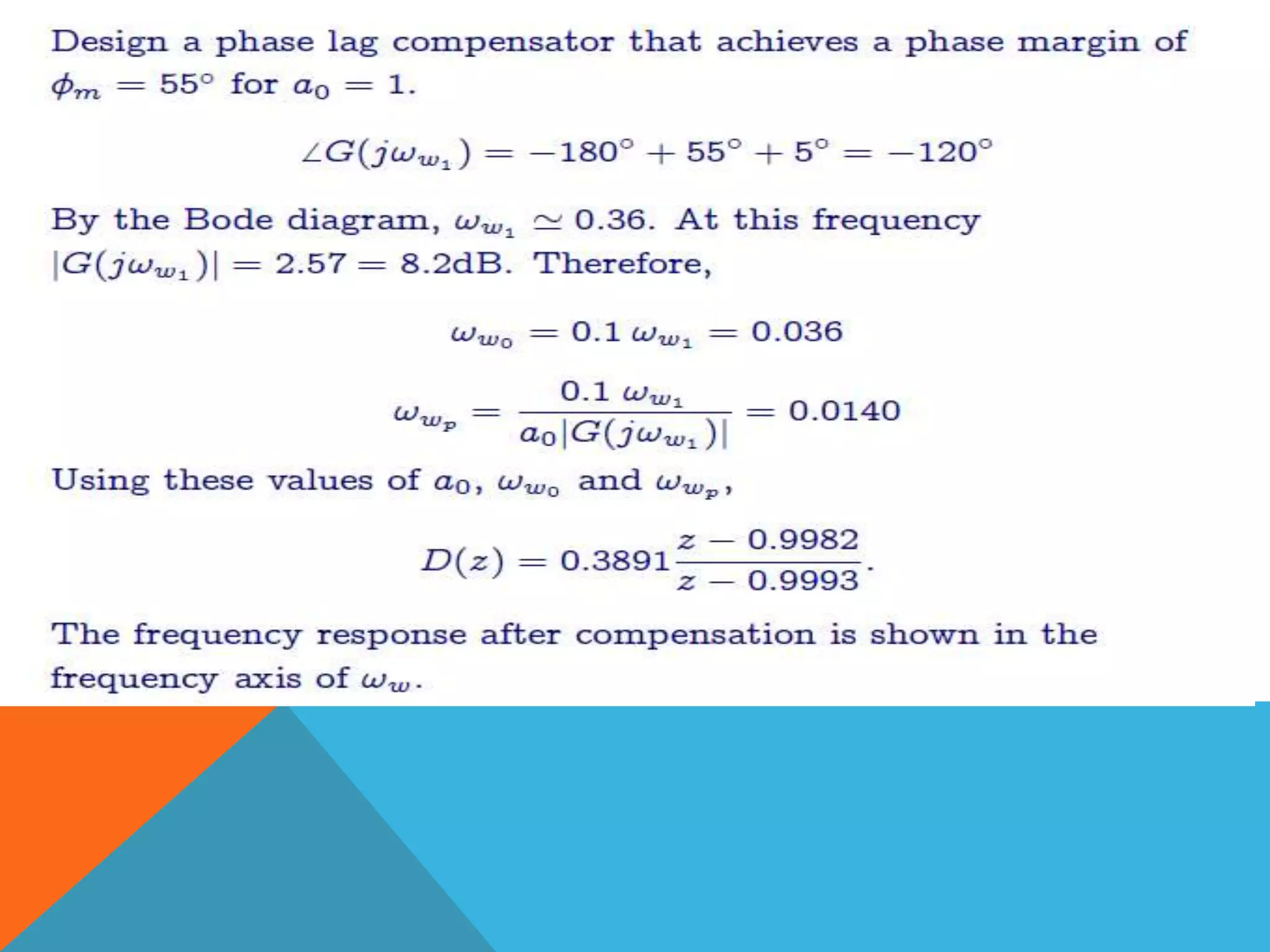 Lag lead compensator design in frequency domain 7th lecture | PPTX