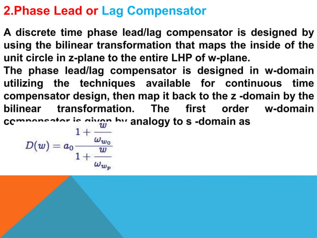 Lag lead compensator design in frequency domain 7th lecture | PPTX