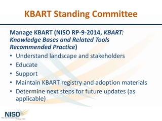 NISO KBART & KBART Automation | PPTX