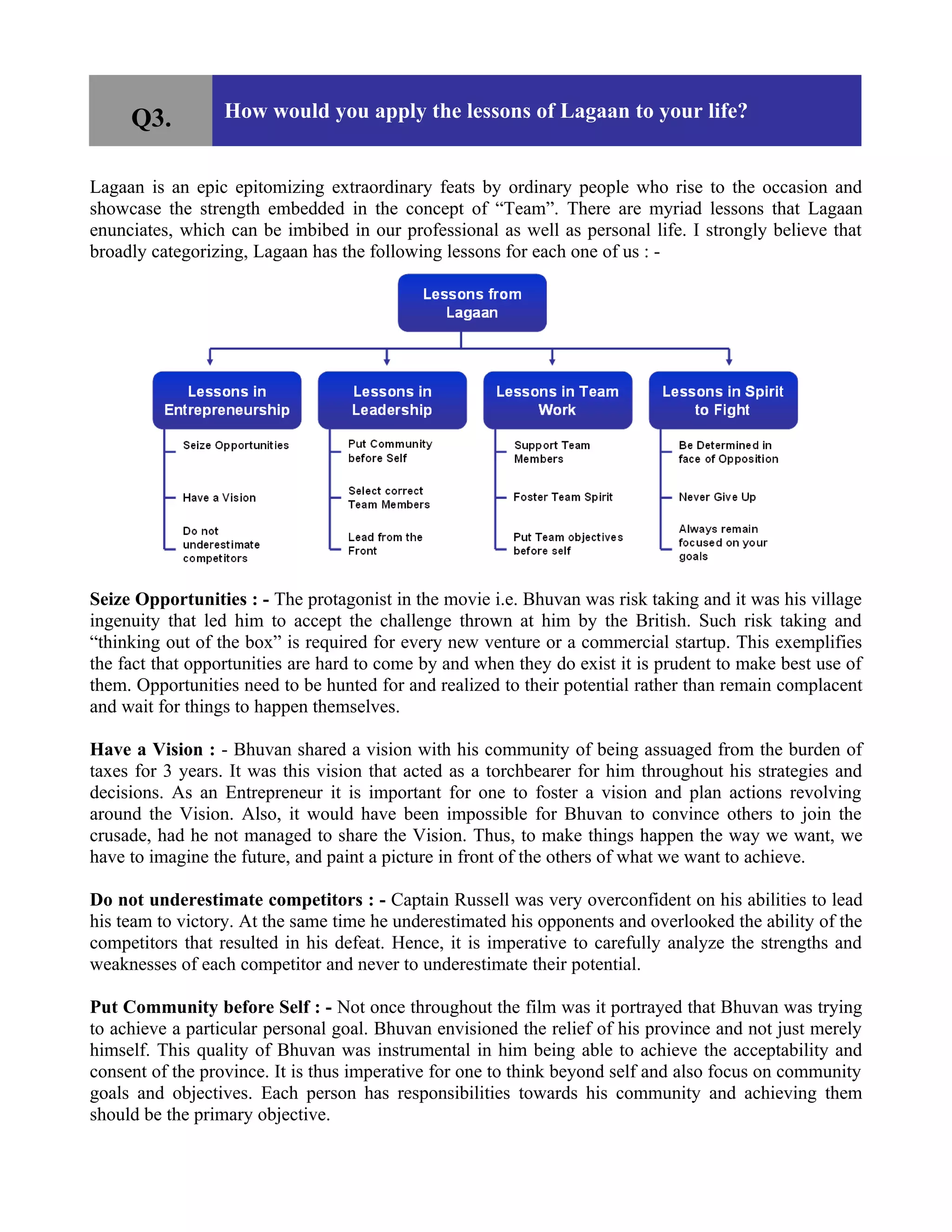 Lagaan Managerial Analysis | DOC