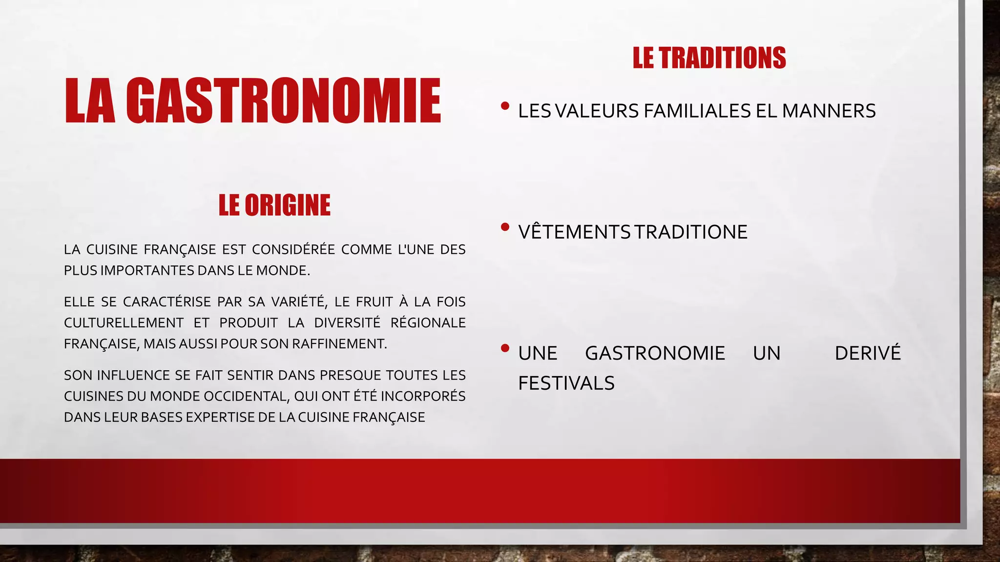 La gastronomie francaise | PPTX