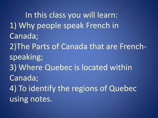 La geographie du quebec et du canada francais | PPT
