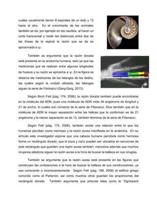 La geometría de la serie de fibonacci y el número de oro | PDF