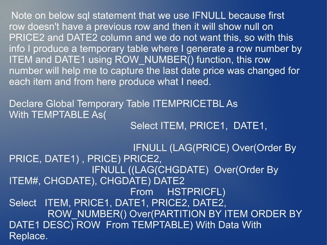 LAG SQL OLAP function. | PPT | Free Download