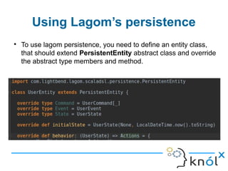 Lagom - Persistent Entity | ODP