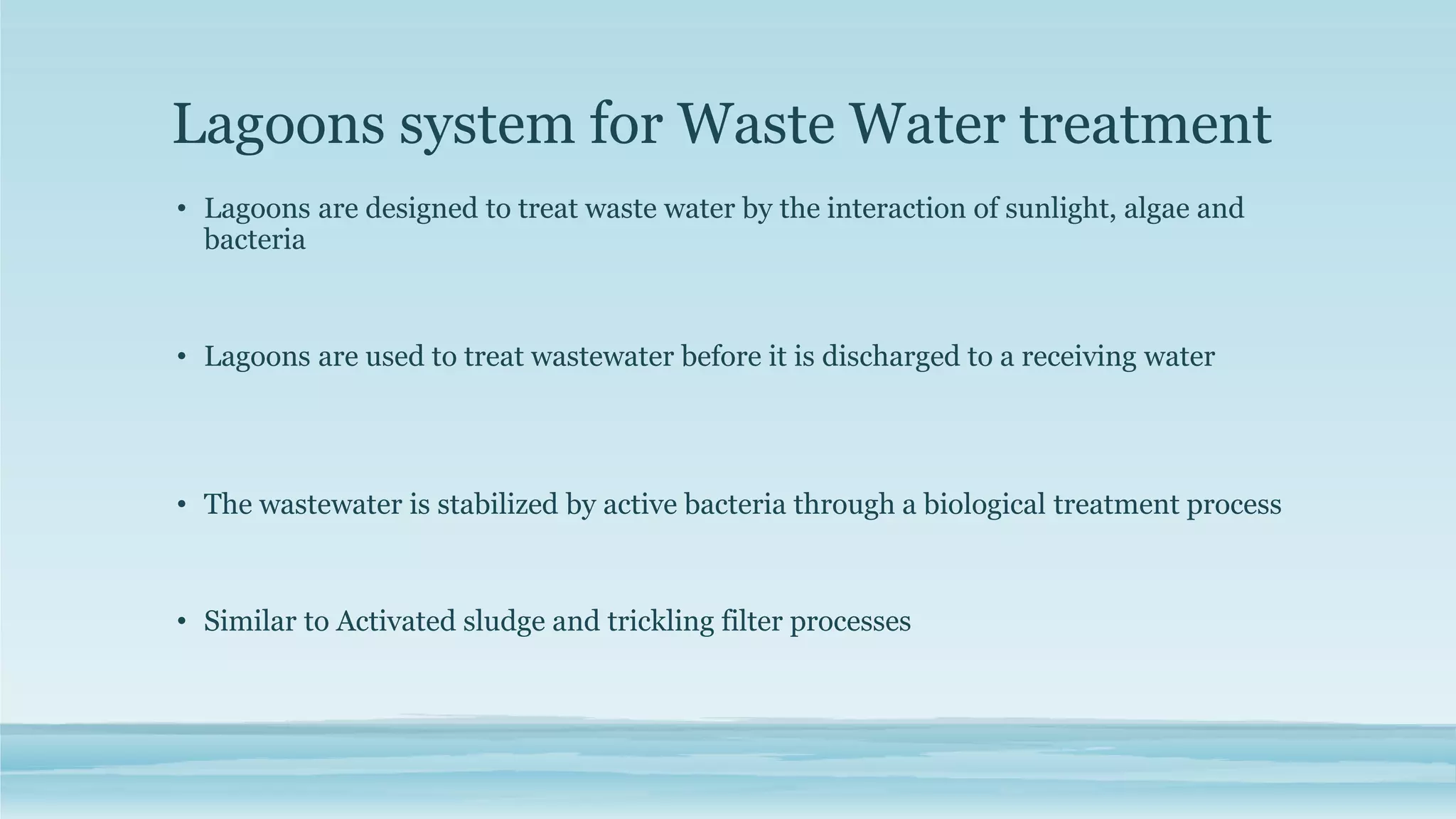 (Waste Water Treatment) Lagoon | PPTX