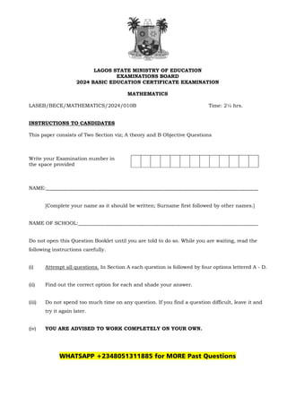 Lagos State Examination Board BECE Past Questions.pdf