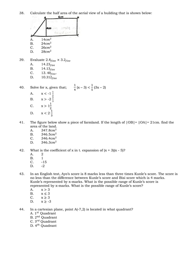 Lagos State Examination Board BECE Past Questions.pdf