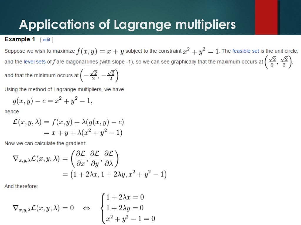 Lagrange equation and its application