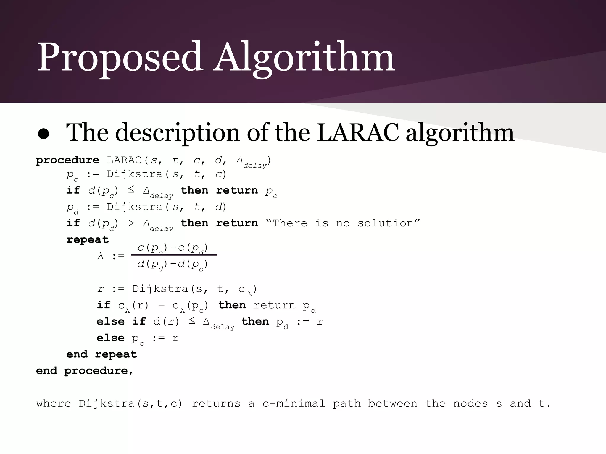 141031_Lagrange Relaxation Based Method for the QoS Routing Problem | PPT