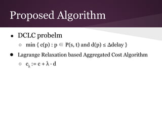 141031_Lagrange Relaxation Based Method for the QoS Routing Problem | PPT