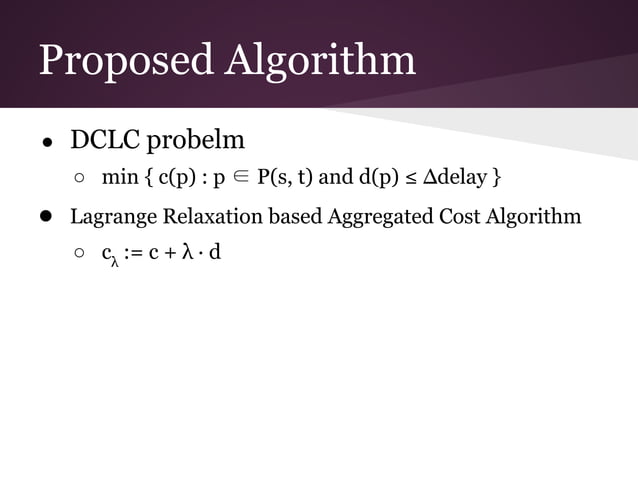 141031_Lagrange Relaxation Based Method for the QoS Routing Problem | PPT