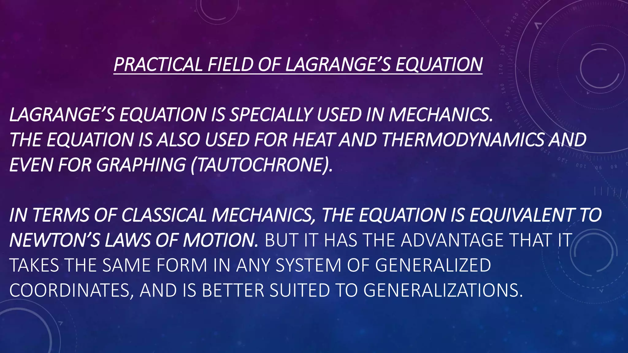 Lagrange's equation with one application | PPTX