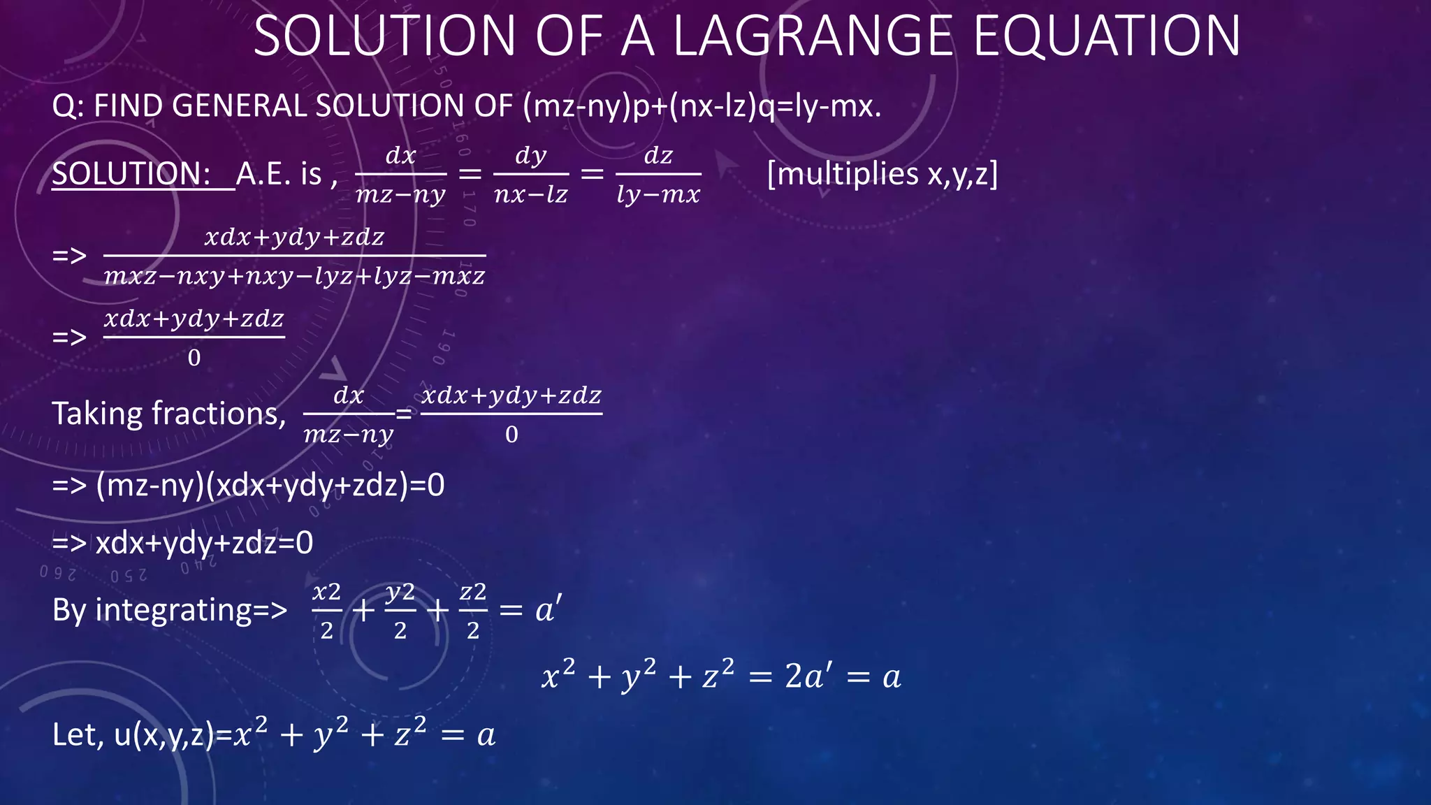 Lagrange's equation with one application | PPTX