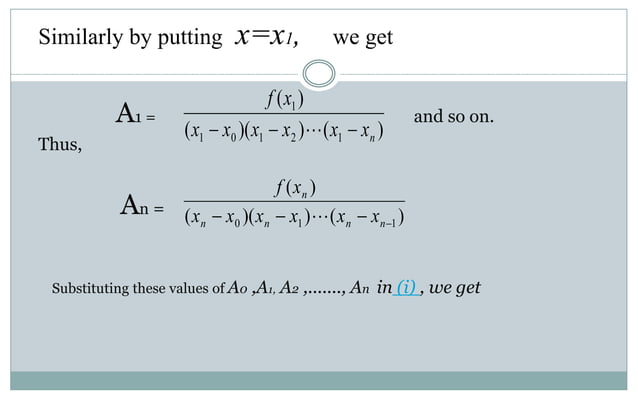 Lagrange’s interpolation formula | PPTX