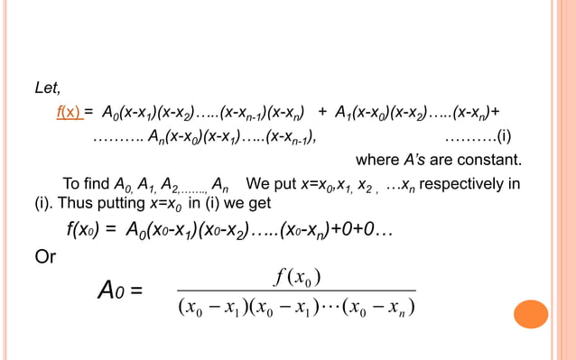 Lagranges Interpolation Formula 