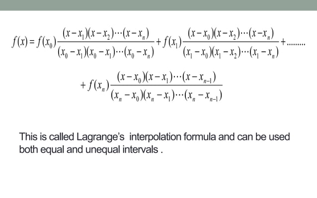 Lagrange’s interpolation formula