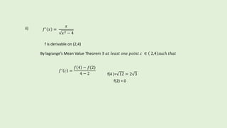 QUICK METHOD OF LEARNING LAGRANGE'S MEAN VALUE THEOREM | PPTX