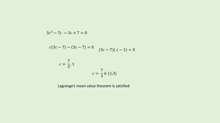 QUICK METHOD OF LEARNING LAGRANGE'S MEAN VALUE THEOREM | PPTX