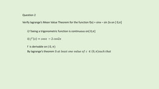 QUICK METHOD OF LEARNING LAGRANGE'S MEAN VALUE THEOREM | PPTX