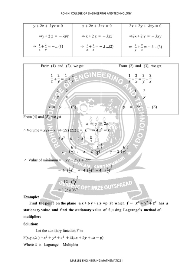 Lagranges method of undetermined multiplers.pptx