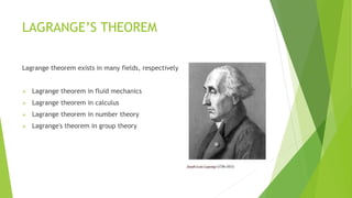 Lagrange's theorem | PPTX