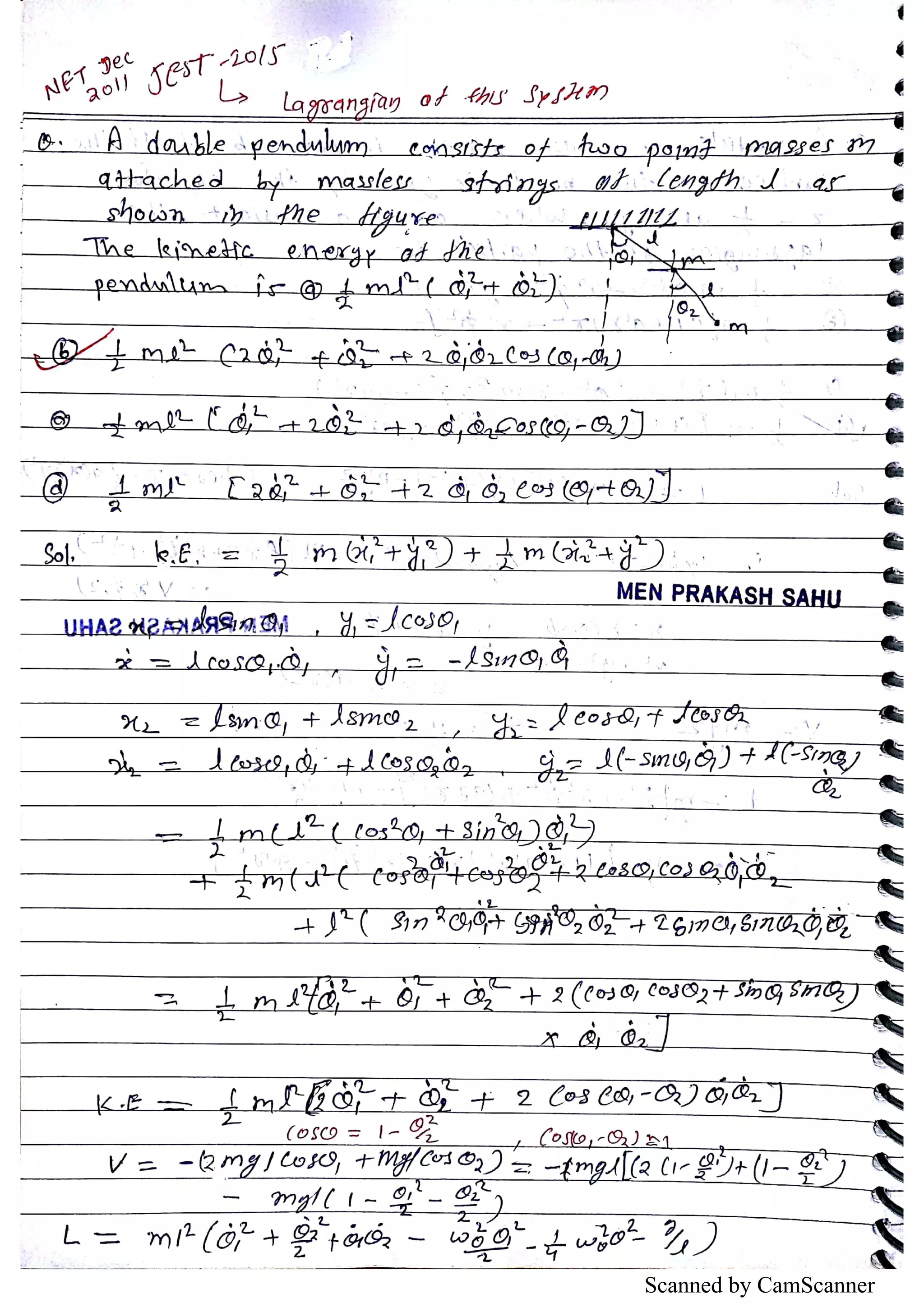 Lagrangian dynamics (CLASSICAL MECHANICS ) | PDF